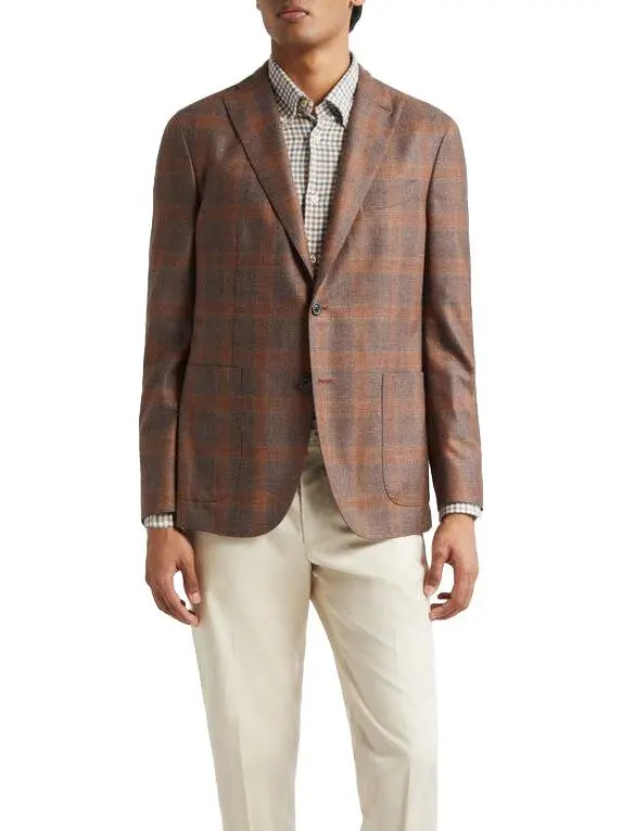 Boglioli K-jacket Check Wool Sport Coat - Rust