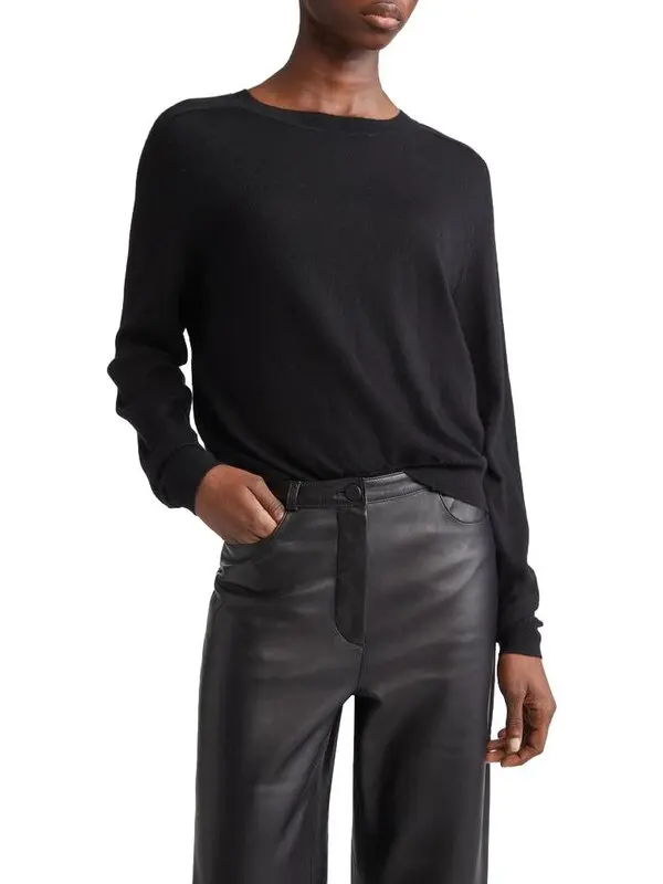 Loulou De Saison Angus Cashmere Crewneck Sweater - Black