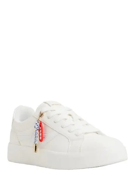 Aldo Low-top Sneaker With Charm Accent - White