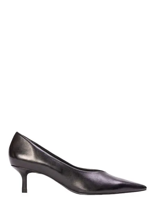 BLACK SUEDE STUDIO Briar 50 Leather Pump - Black Leather