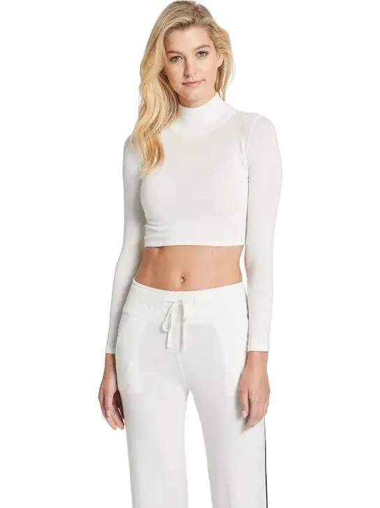 LEIMERE Mock Neck Crop Top - Marshmallow
