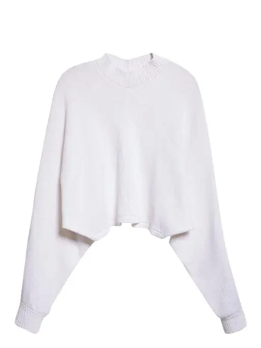 Alaïa Batwing Linen And Cotton Sweater - Blanc Naturel
