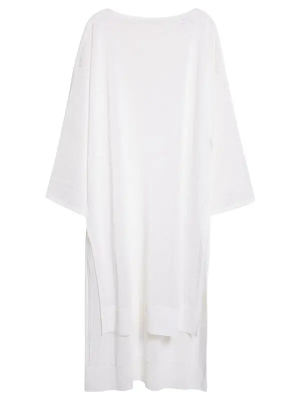 Alaïa Linen And Silk Caftan Dress - Blanc