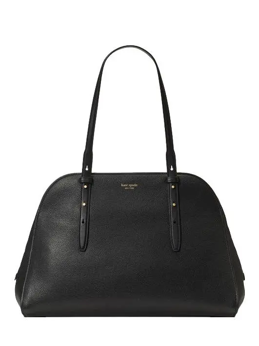 Kate Spade New York Pebble Leather Tote Carryall - Black