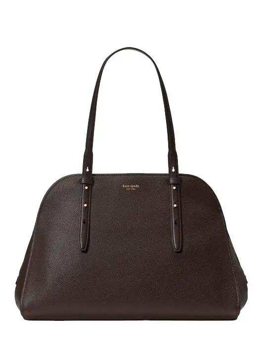 Kate Spade New York Pebble Leather Tote Carryall - Hot Fudge