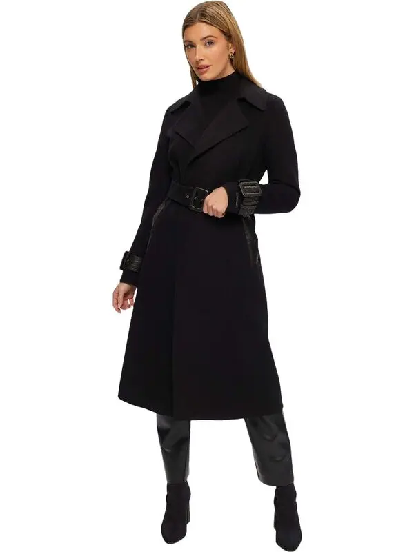 Gorski Loro Piana Wool Blend Trench Coat - Black/black