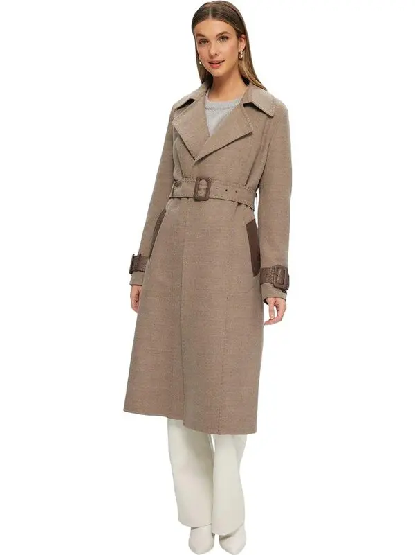 Gorski Loro Piana Wool Blend Trench Coat - Brown/brown
