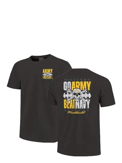 IMAGE ONE Army Black Knights Skull Beat Navy Football T-shirt - Graphite