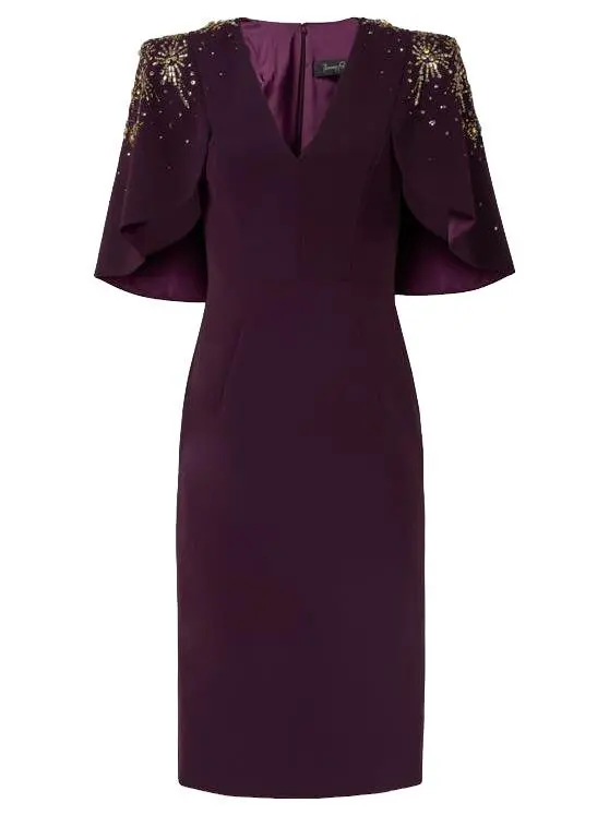 Jenny Packham Zeya Sequin-embellished Midi Dress - Purple Muscadine