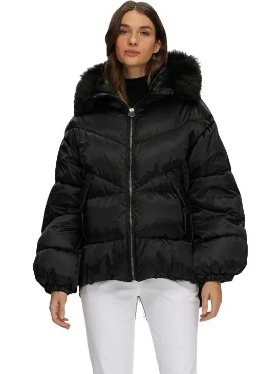 Gorski Après-ski High-low Jacket With Detachable Trim - Black/black