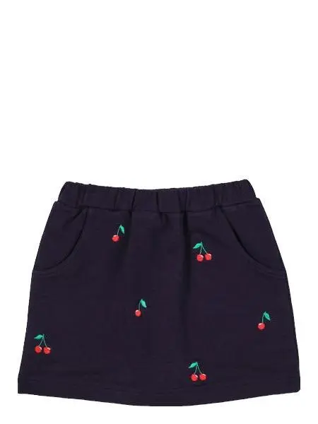 FLORENCE EISEMAN French Terry Skort With Embroidered Cherries - Navy