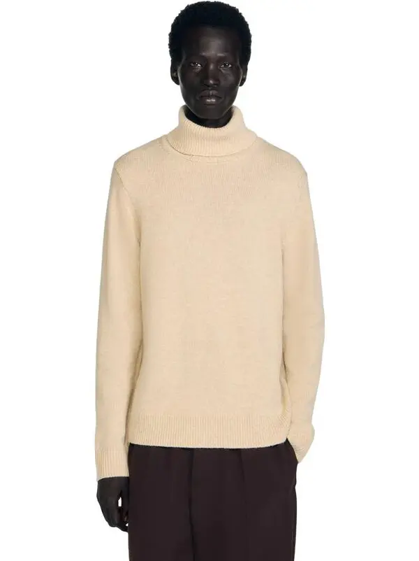 Sandro Wool, Yak And Cashmere Turtleneck Sweater - Beige