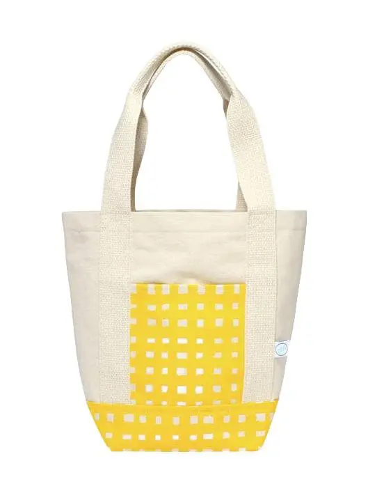 DANCE HAPPY Grid Mini Tote Bag - Sunshine Yellow