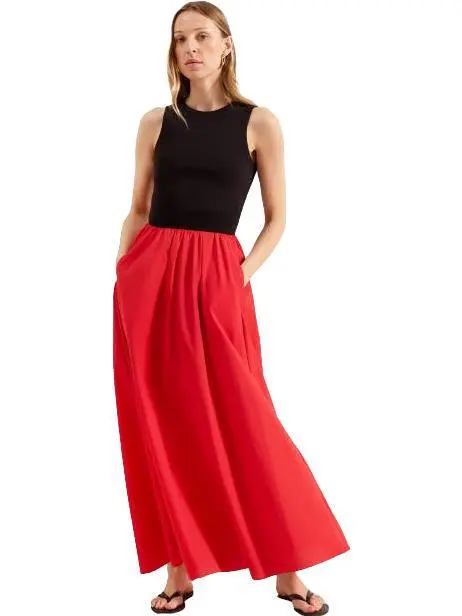 RO&ZO Cotton Poplin Skirt - Red