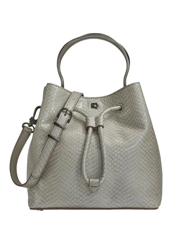 Donna Karan New York Leather Bucket Bag With Crossbody Strap - Zinc