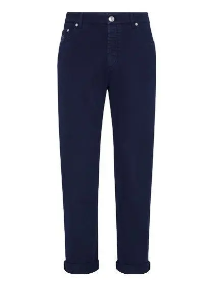 Brunello Cucinelli Traditional Fit Denim Trousers - Navy Blue