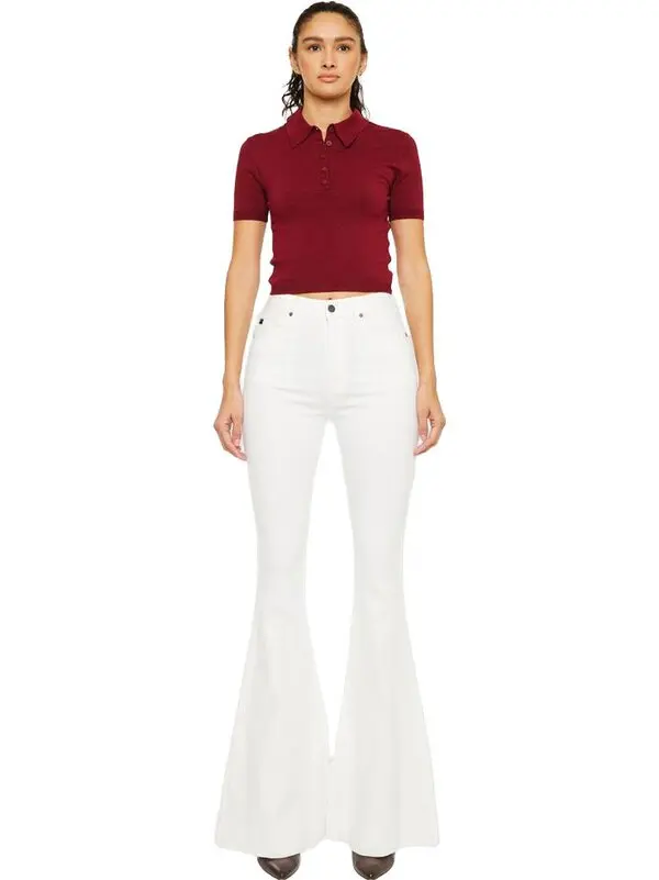 KANCAN High-rise Super Flare Jeans - White