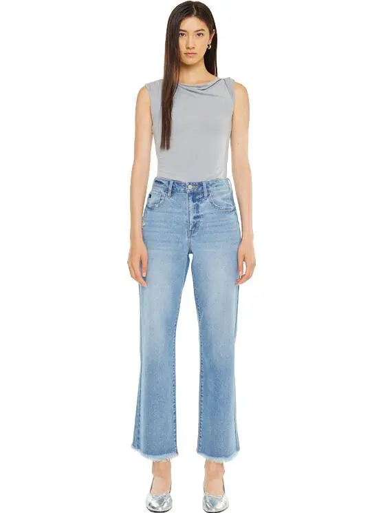 KANCAN High-rise Slim Wide Leg Jeans - Medium Wash