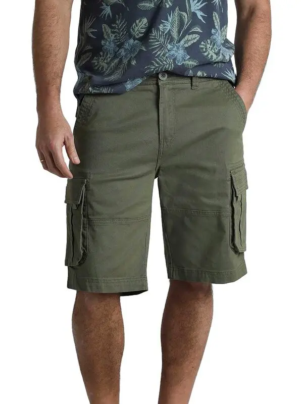 WEIRD FISH Rigney Cargo Shorts - Dark Olive