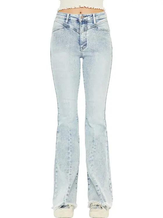 KANCAN Ashton High Rise Flare Jeans - Light Wash