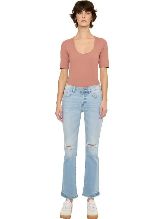 KANCAN Mid-rise Kick Flare Jeans - Light Wash