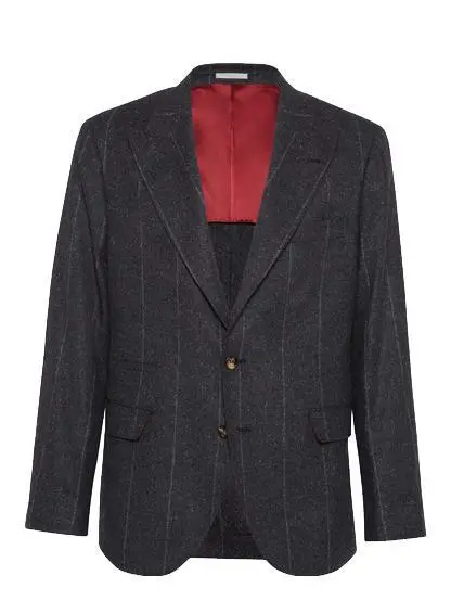 Brunello Cucinelli Chalk Stripe Blazer - Anthracite