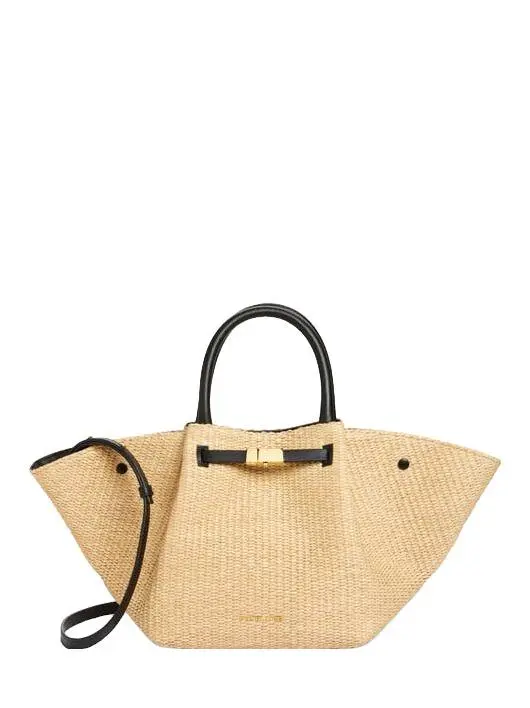 DEMELLIER Midi New York Straw East/west Tote - Warm /black