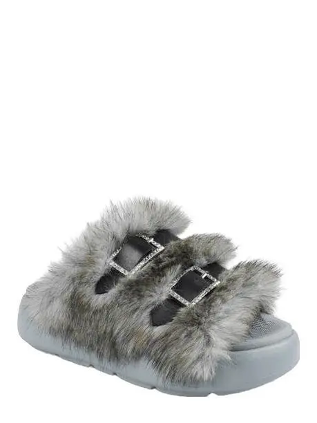 ZIGI Faux Fur Platform Sandal - Blue