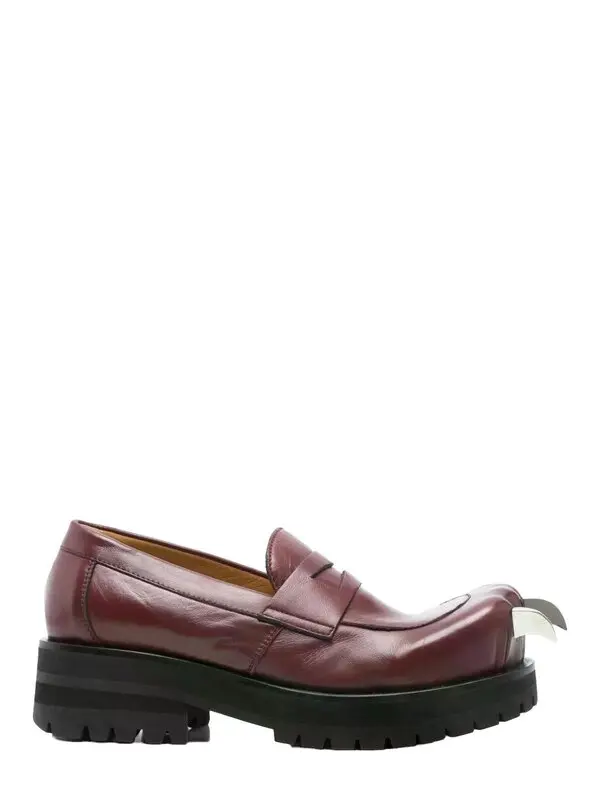CHARLES JEFFREY Claw-toe Penny Loafers - Red