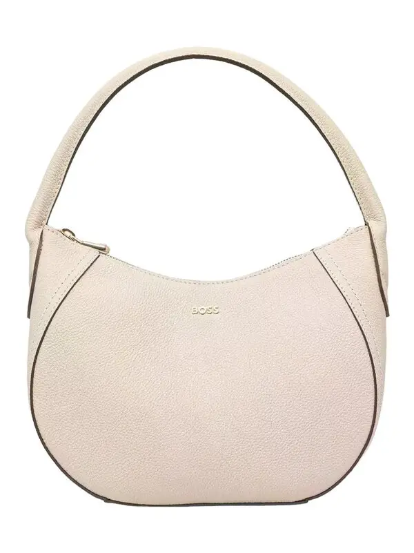 BOSS Curved Leather Tote - White