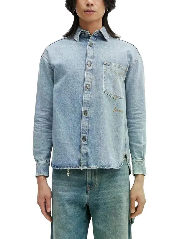 Fiorucci Open-back Denim Shirt - Blue