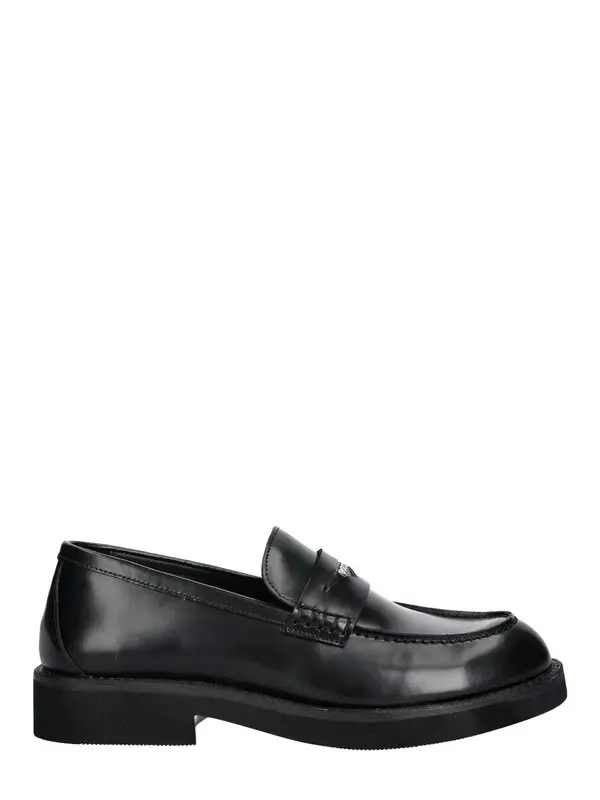 BOSS Leather Penny Loafers - Black
