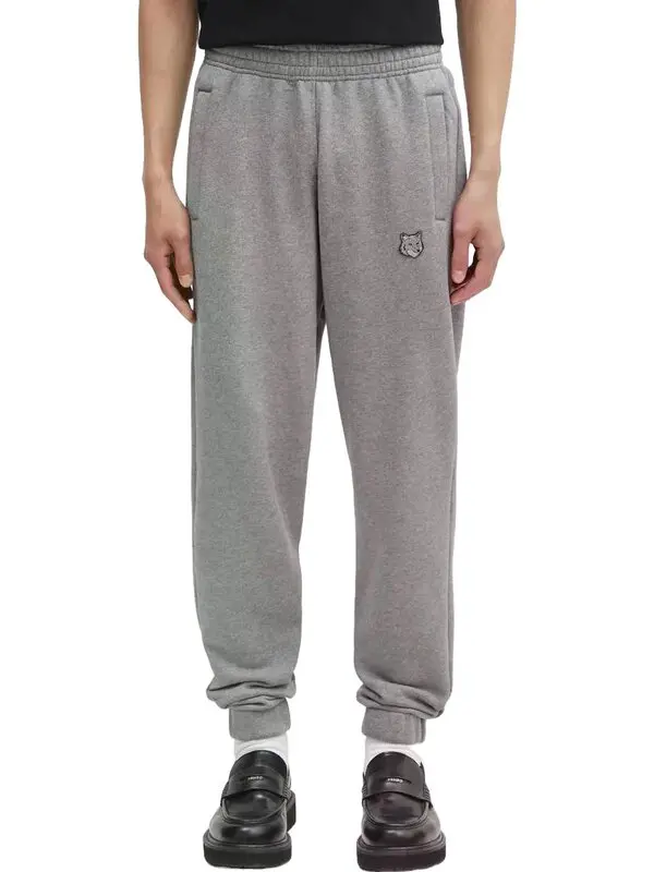 Maison Kitsuné Fox-embroidered Joggers - Grey