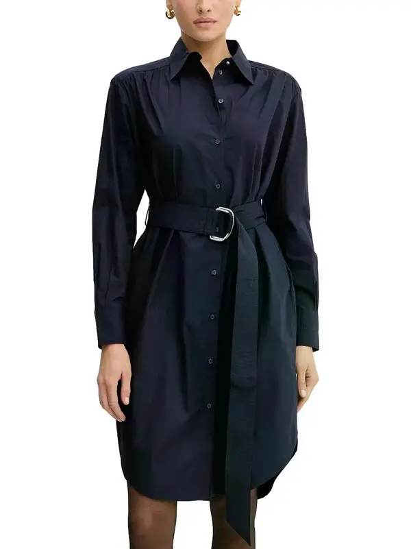 Hugo Boss Belted Shirt Dress - Blue