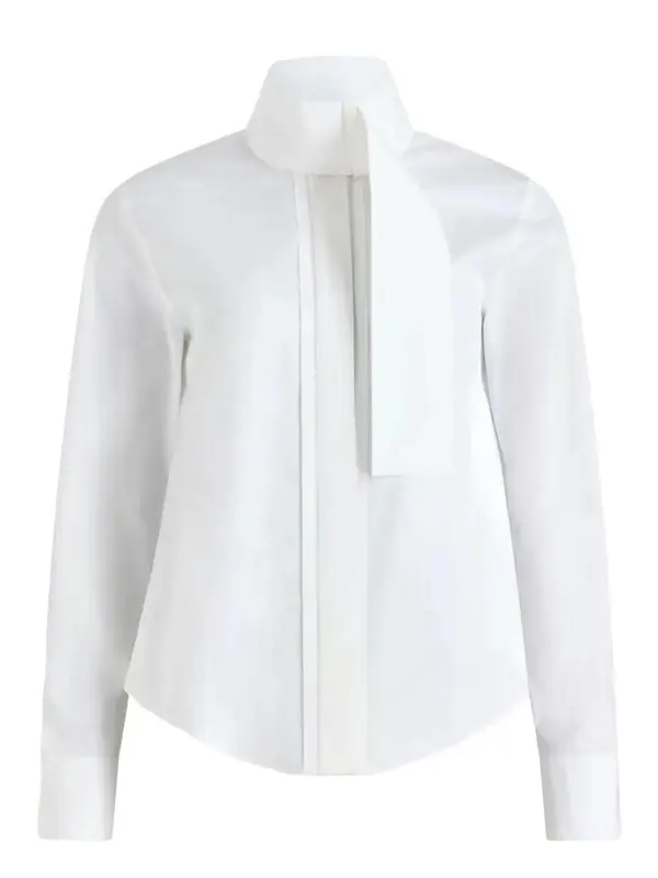 Patou Scarf-collar Poplin Blouse - White