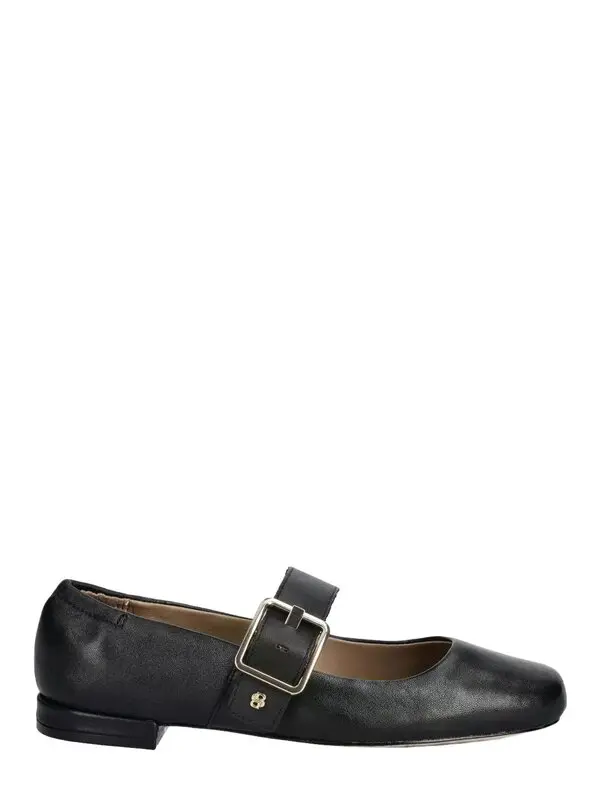 BOSS Square-toe Buckle Flats - Black