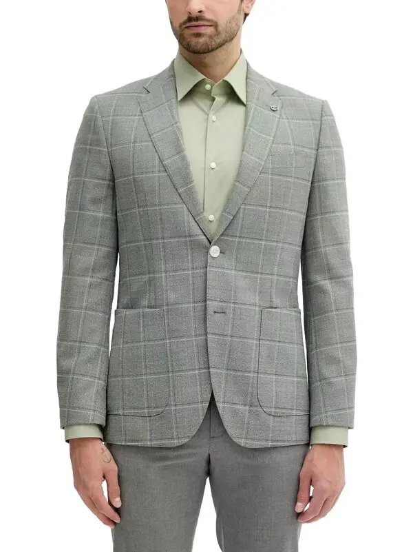 BOSS Checked Patch-pocket Blazer - Grey