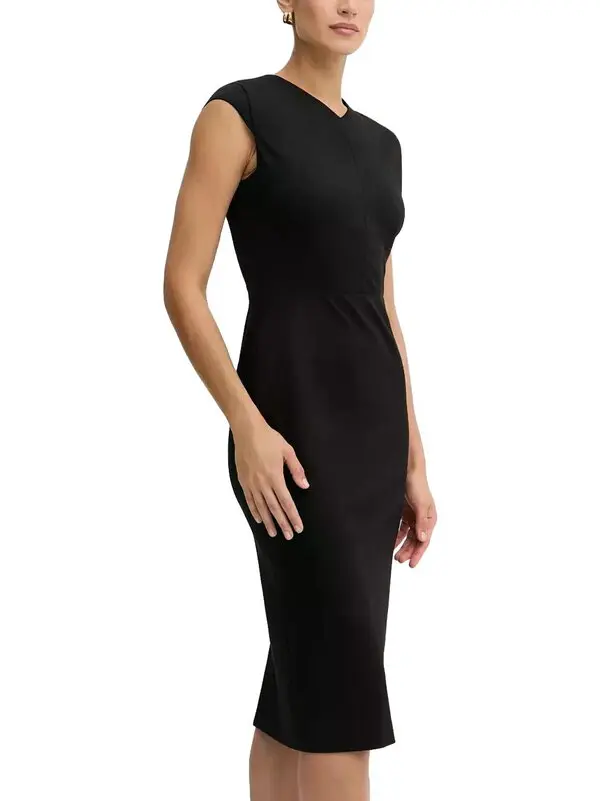 Hugo Boss V-neck Midi Dress - Black