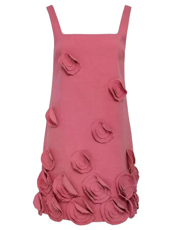 ALEXIA Rose-embellished Shift Day Dress - Pink