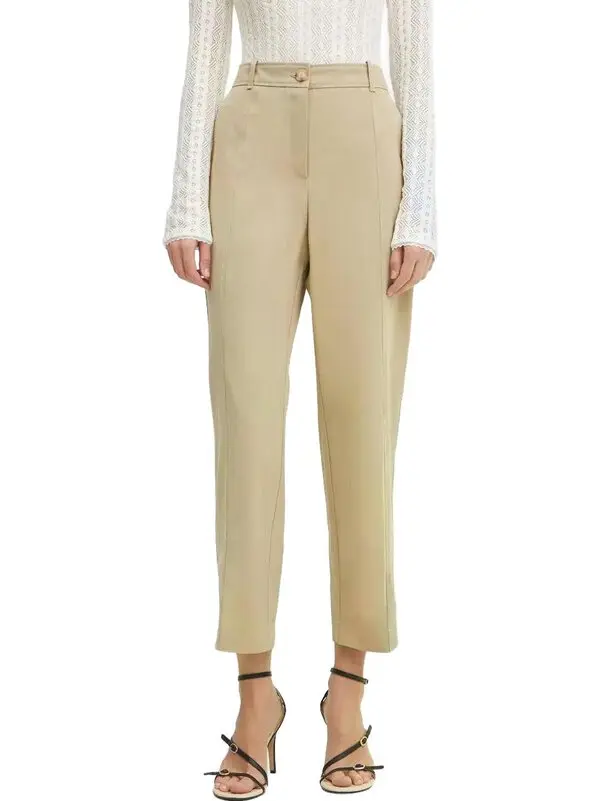 BOSS Straight Trousers With Front-seam - Neutrals