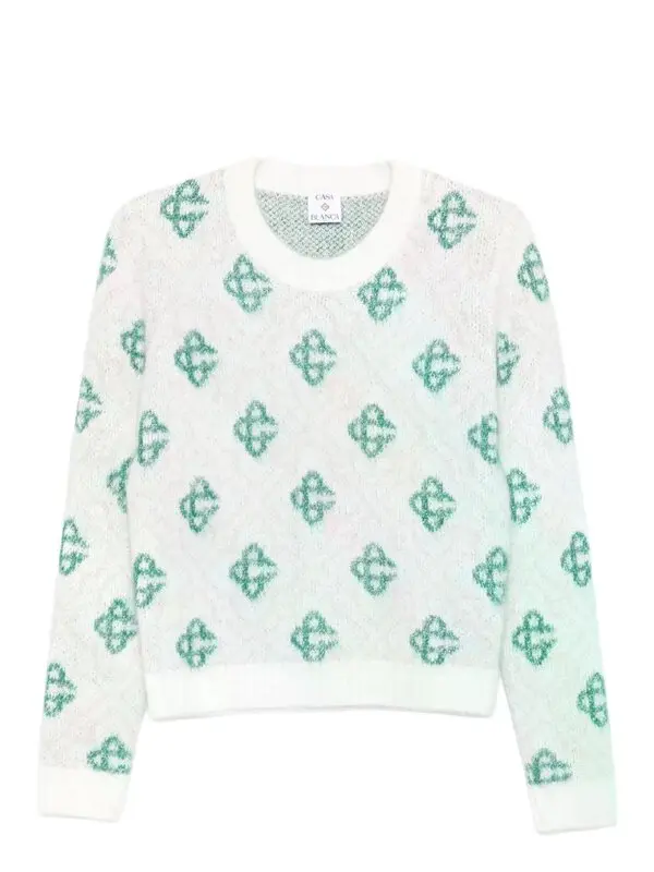 Casablanca Patterned Crew-neck Sweater - Neutrals