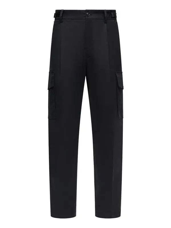 Moncler Cotton Gabardine Cargo Pants - Black