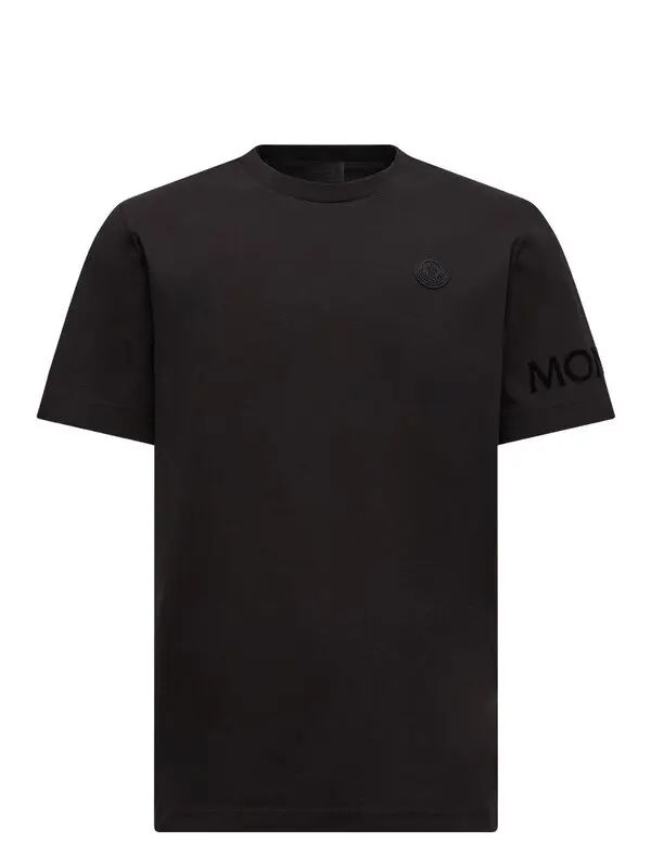 Moncler Logo Cotton T-shirt - Black