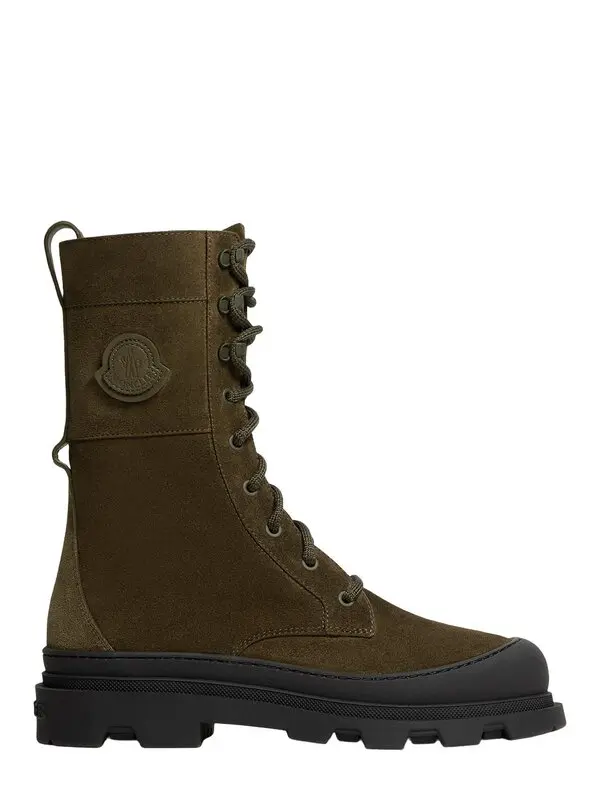 Moncler Vera High Suede Boots - Green