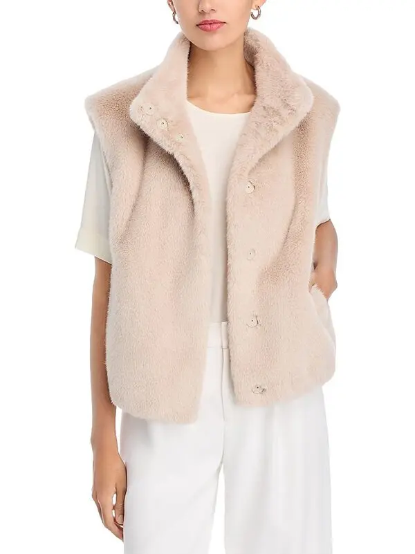 Herno Faux Fur Vest - Champagne