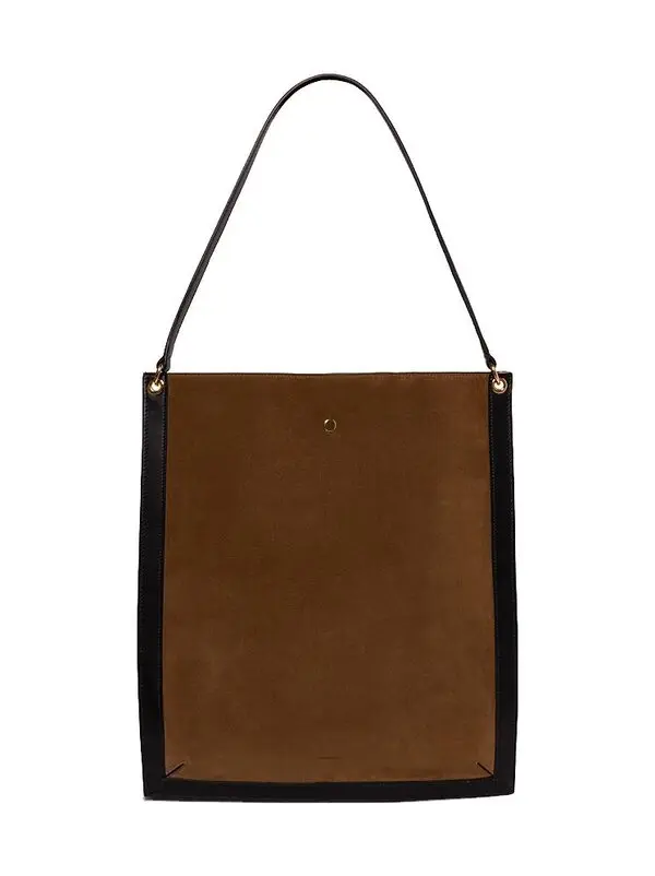 WANDLER Penny Suede And Leather Tote - Tobacco