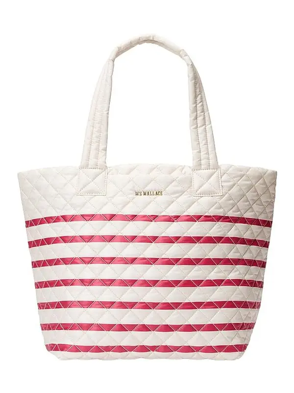 Mz Wallace Medium Metro Tote Deluxe - Sandshell/apple/gold