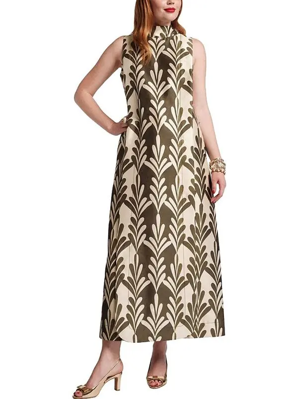 FRANCES VALENTINE Carlyle Maxi Dress - Oyster/olive