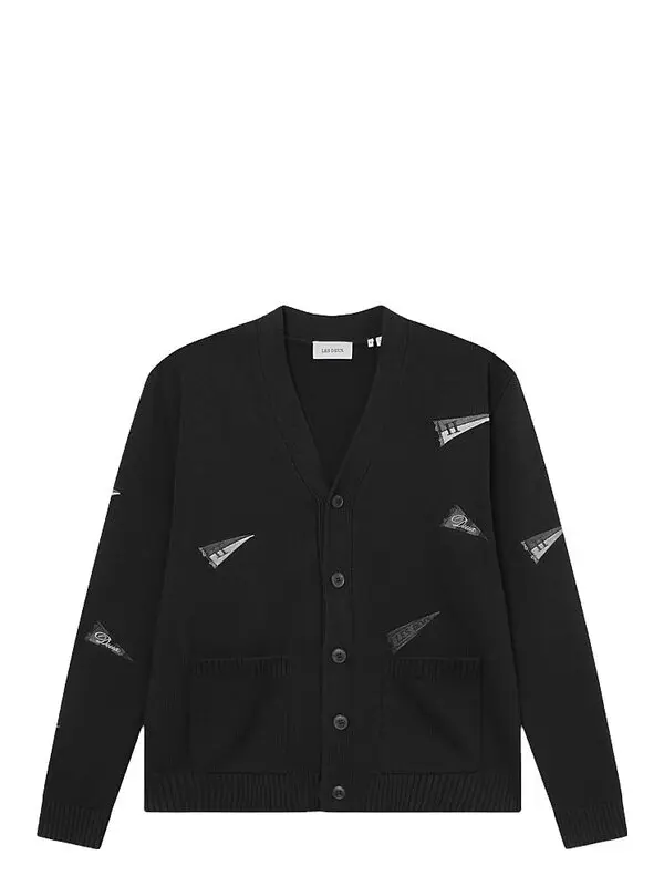 LES DEUX Gary Flag Cardigan - Black