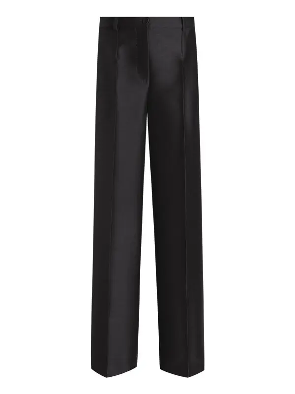 Dolce & Gabbana Wool And Silk Faille Trousers - Black